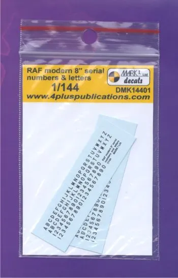 RAF Modern 8" Serial Numbers & Letters - Decals